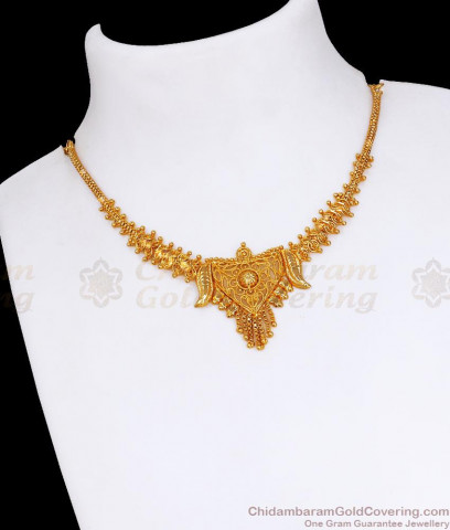 Latest Arabic Gold Necklace Design Forming Jewelery For Brides NCKN3516