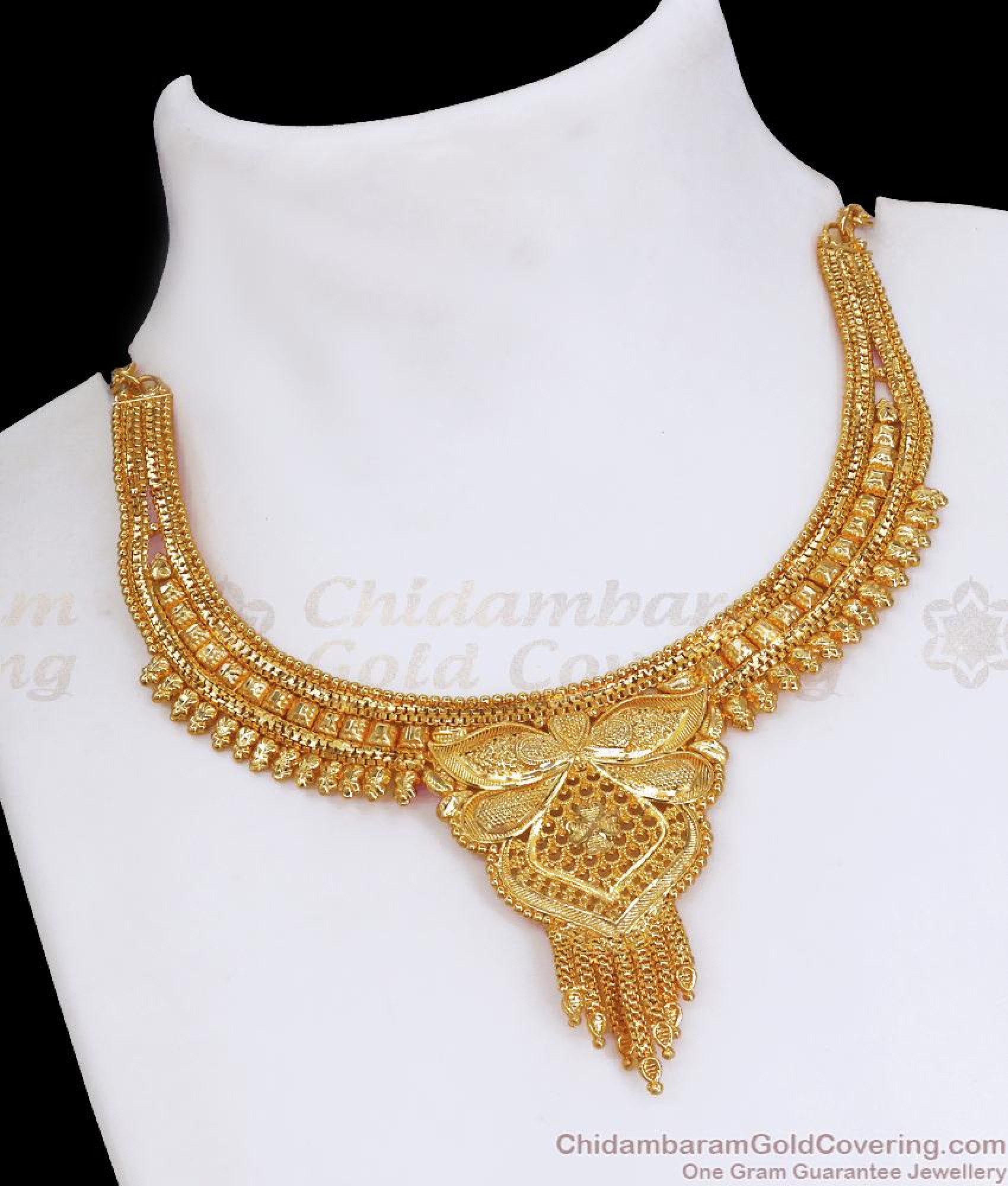 Premium 24Kt Gold Necklace Butterfly Design Wedding Necklace For Women ...