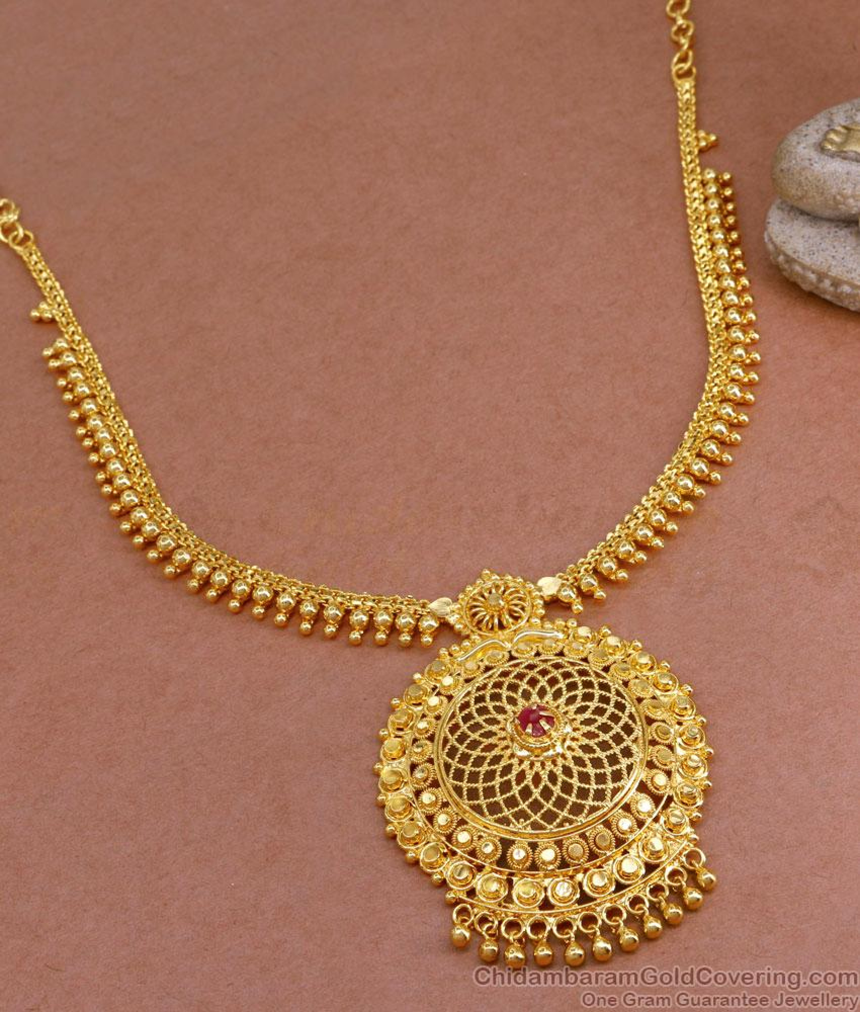 Real Gold Design Necklace Beads Design Wedding Jewelry NCKN3444