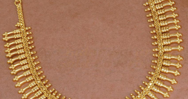 New Model Light Weight Gold Plated Necklace Mullai Arumbu Design NCKN3551
