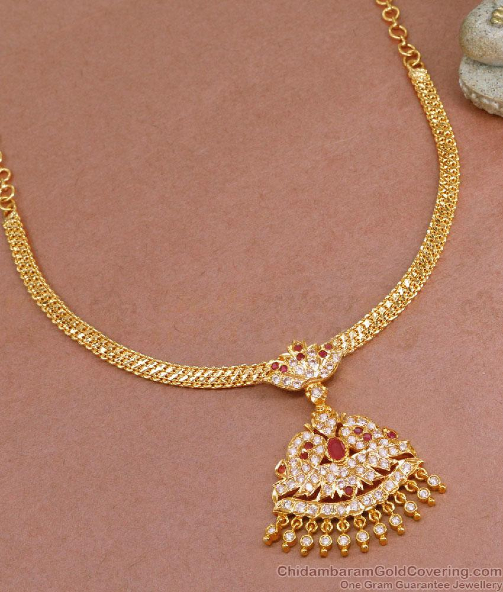 Vintage Look Ruby White Stone Impon Gold Attigai Collections For Bride ...