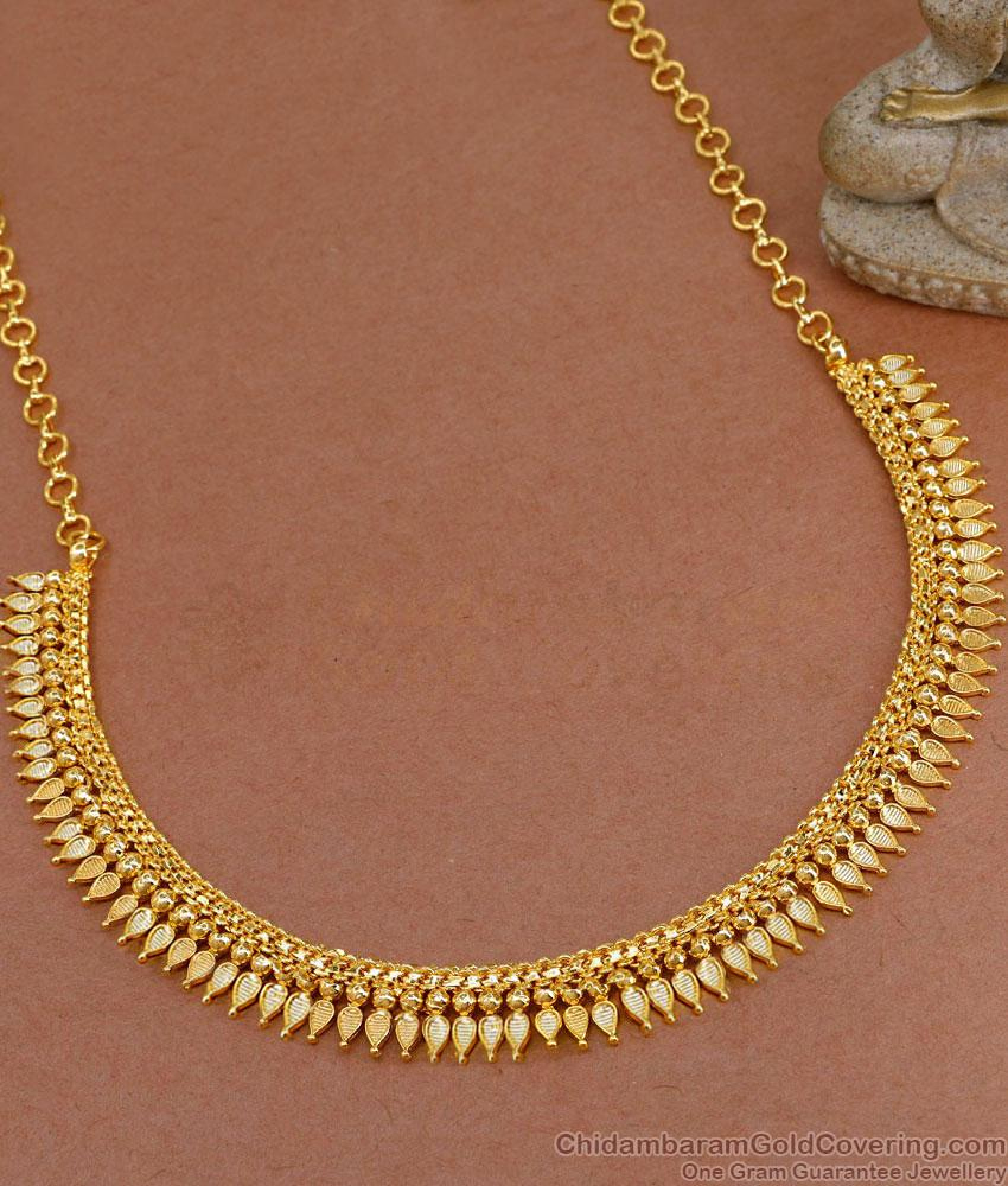 Simple Gold Design Necklace Beads Design For Functions NCKN3605