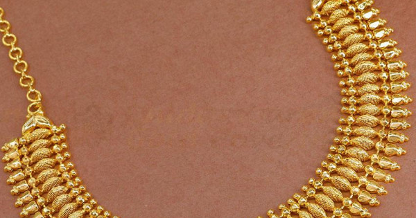 Unique Net Pattern Gold Imitation Necklace Bridal Jewellery NCKN3611