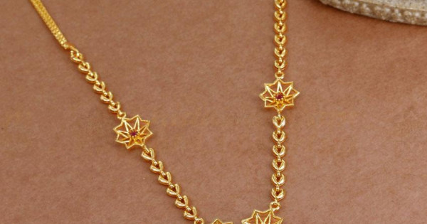 Stylish Ad Stone Gold Plated Necklace Light Weight Design NCKN3616