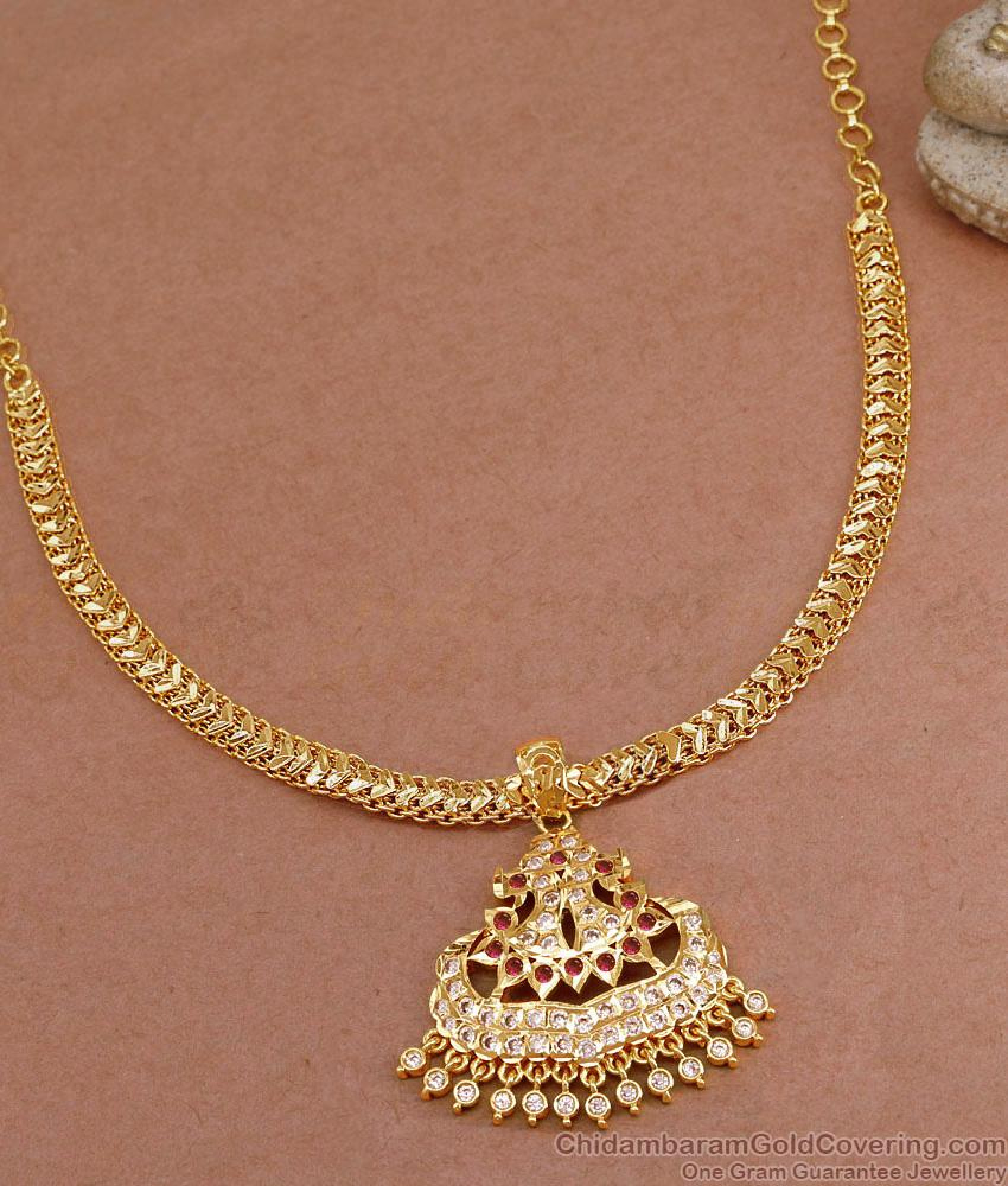 Buy Heart Shaped Gold Chain Impon Peacock Attigai Design NCKN3783