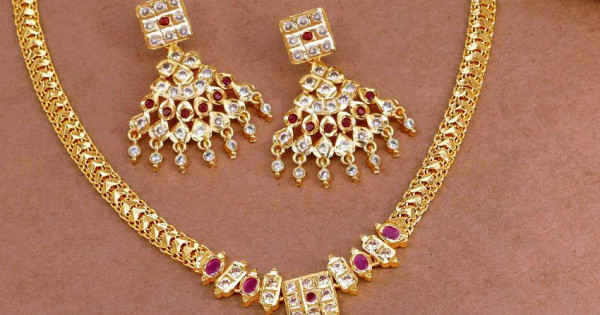 Original Impon Necklace Jewelry Set For Indian Wedding NCKN3785