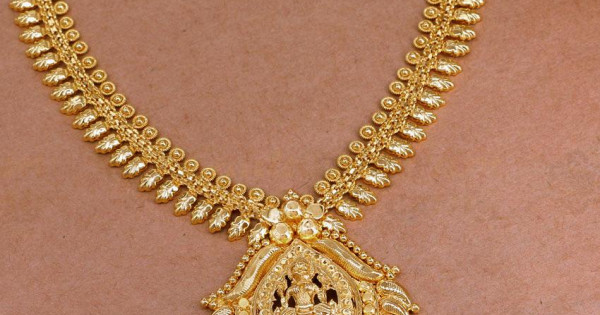 Kerala Mullai Arumbu Design Gold Plated Necklace Online NCKN3797