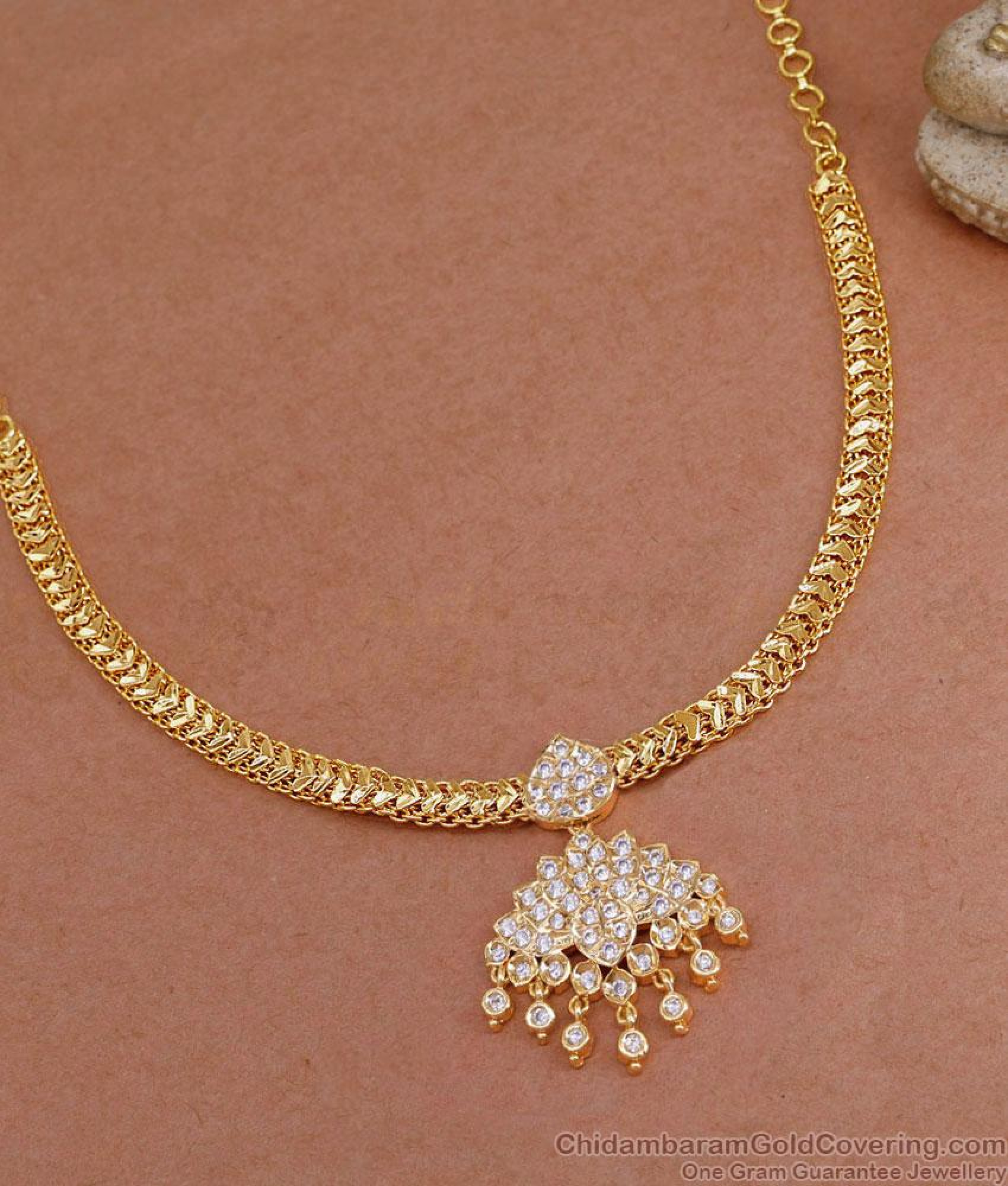 Traditional Gold Imitation Attigai Impon Pendant Design NCKN3846
