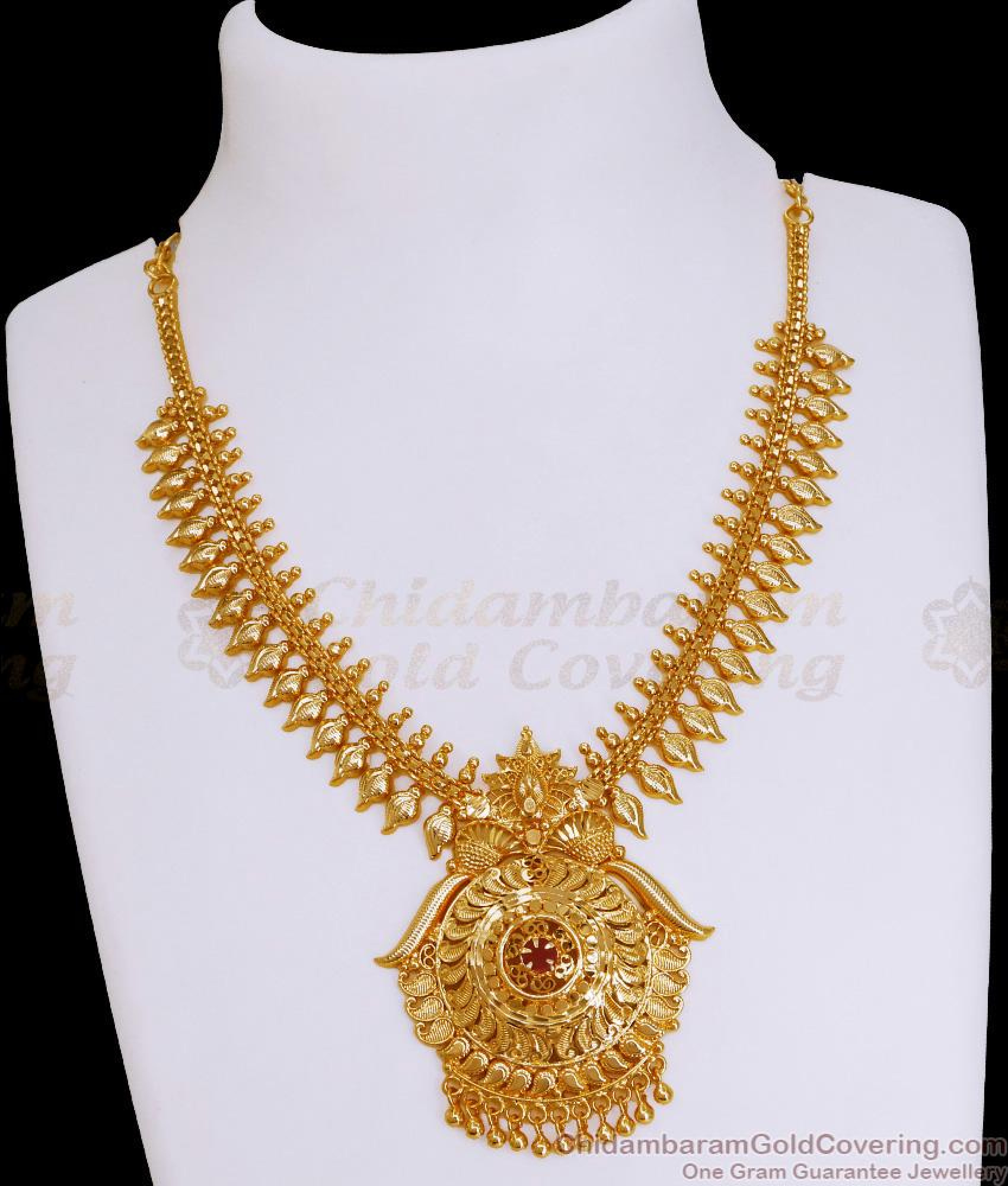 Classic Real Gold Sangu Design Necklace Collections For Marriage NCKN3886