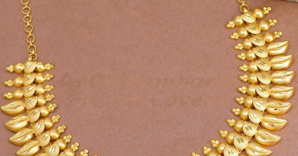 Real Gold Look Mango Design Gold Imitation Necklace 2 Gram Gold Jewelry ...