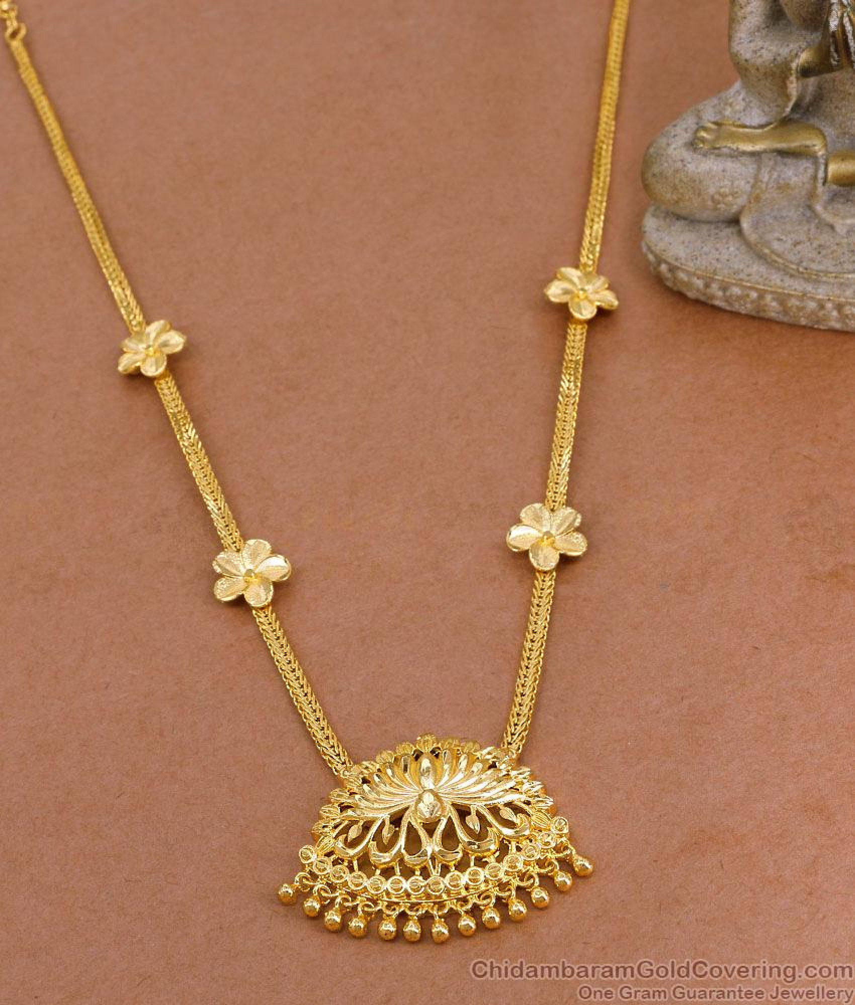 High Quality Gold Plated Floral Design Necklace Bridal Wear For Women ...