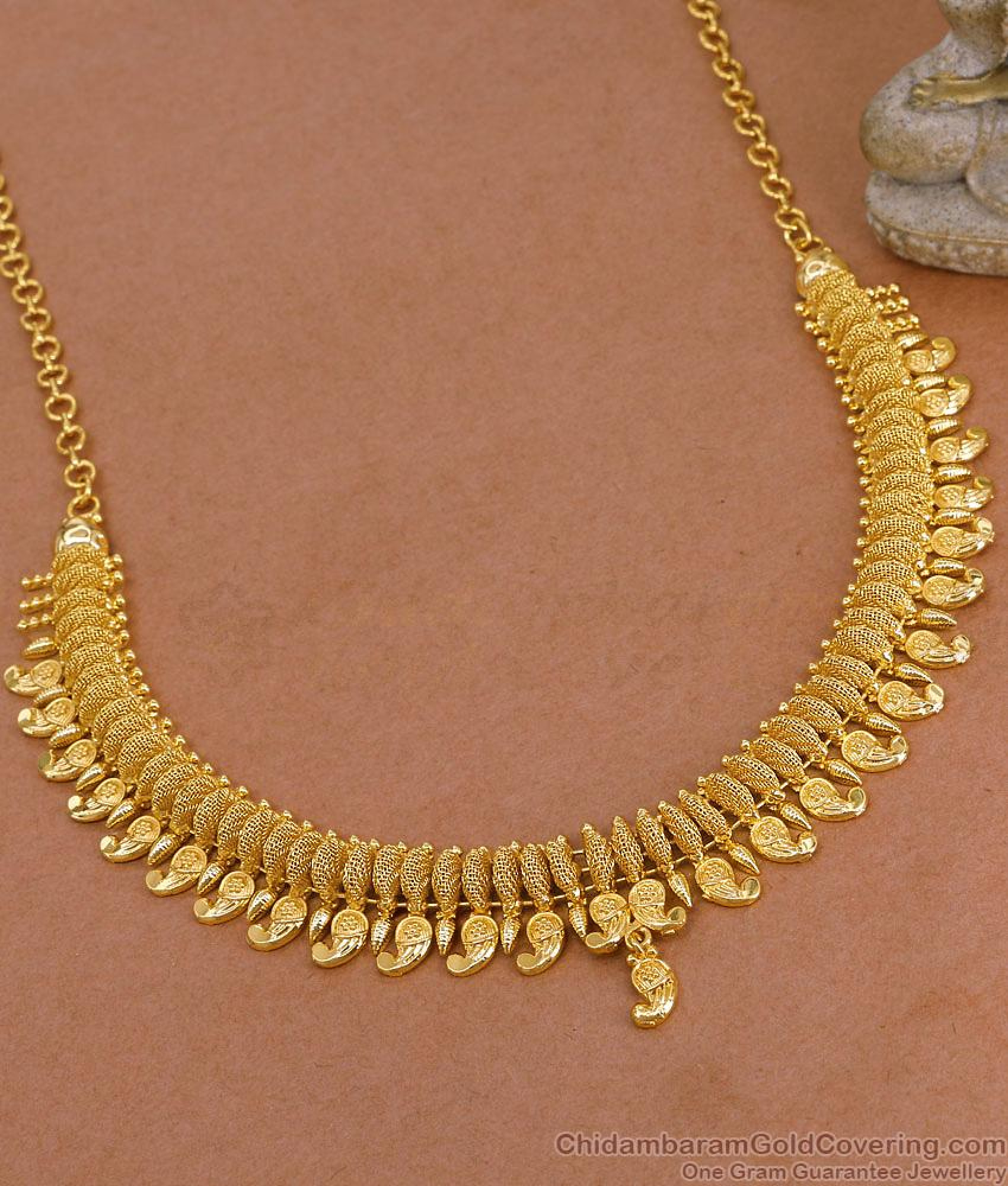 Classic Micro Gold Plated Mango Necklace Net Pattern Wedding Jewelry ...