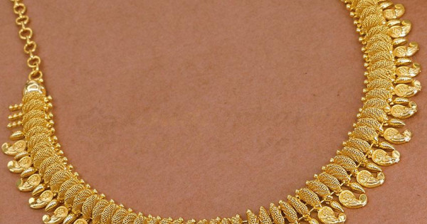 Classic Micro Gold Plated Mango Necklace Net Pattern Wedding Jewelry ...