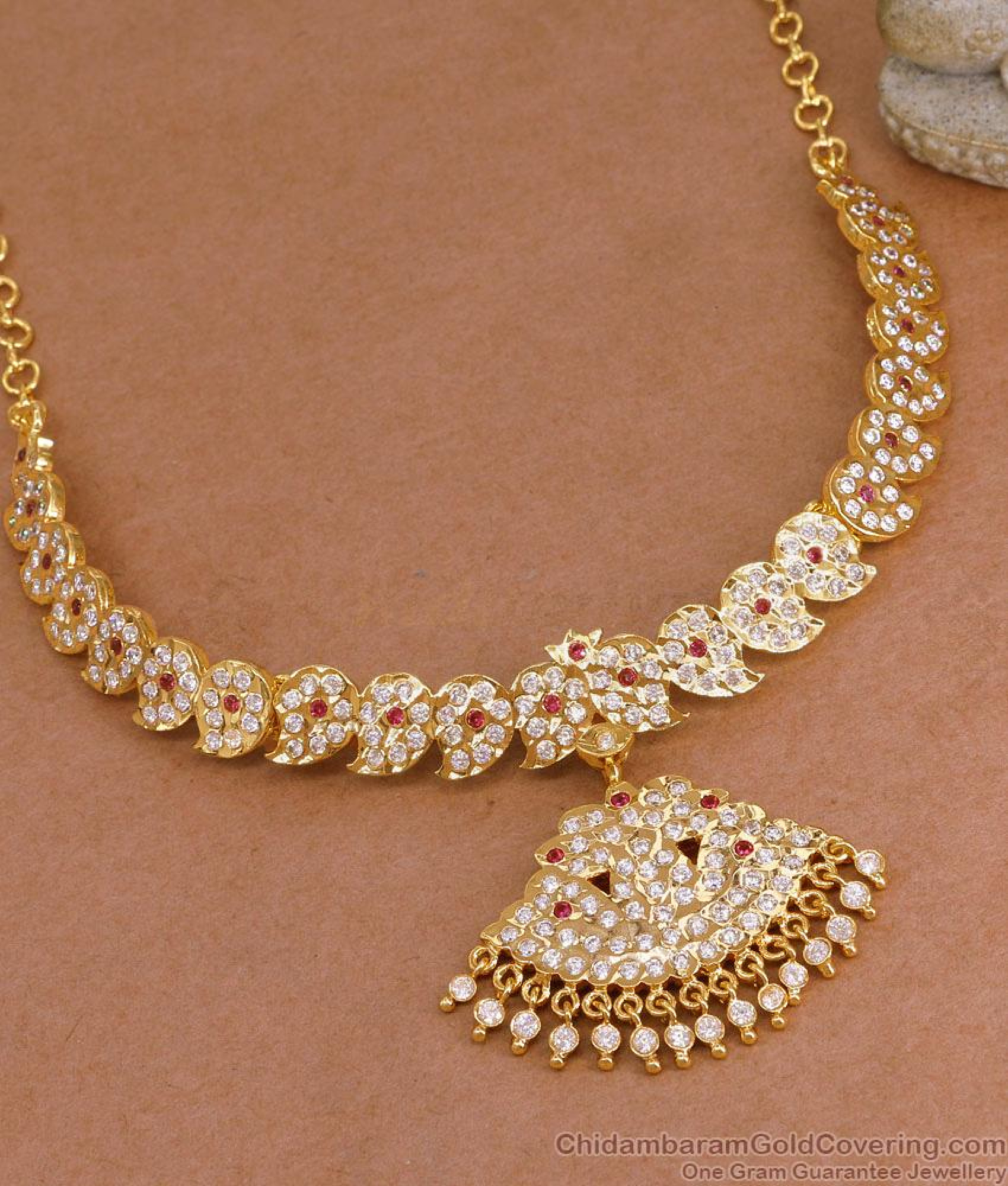 Grand Bridal Wear Impon Mango Choker Necklace Design With Gati Stone ...