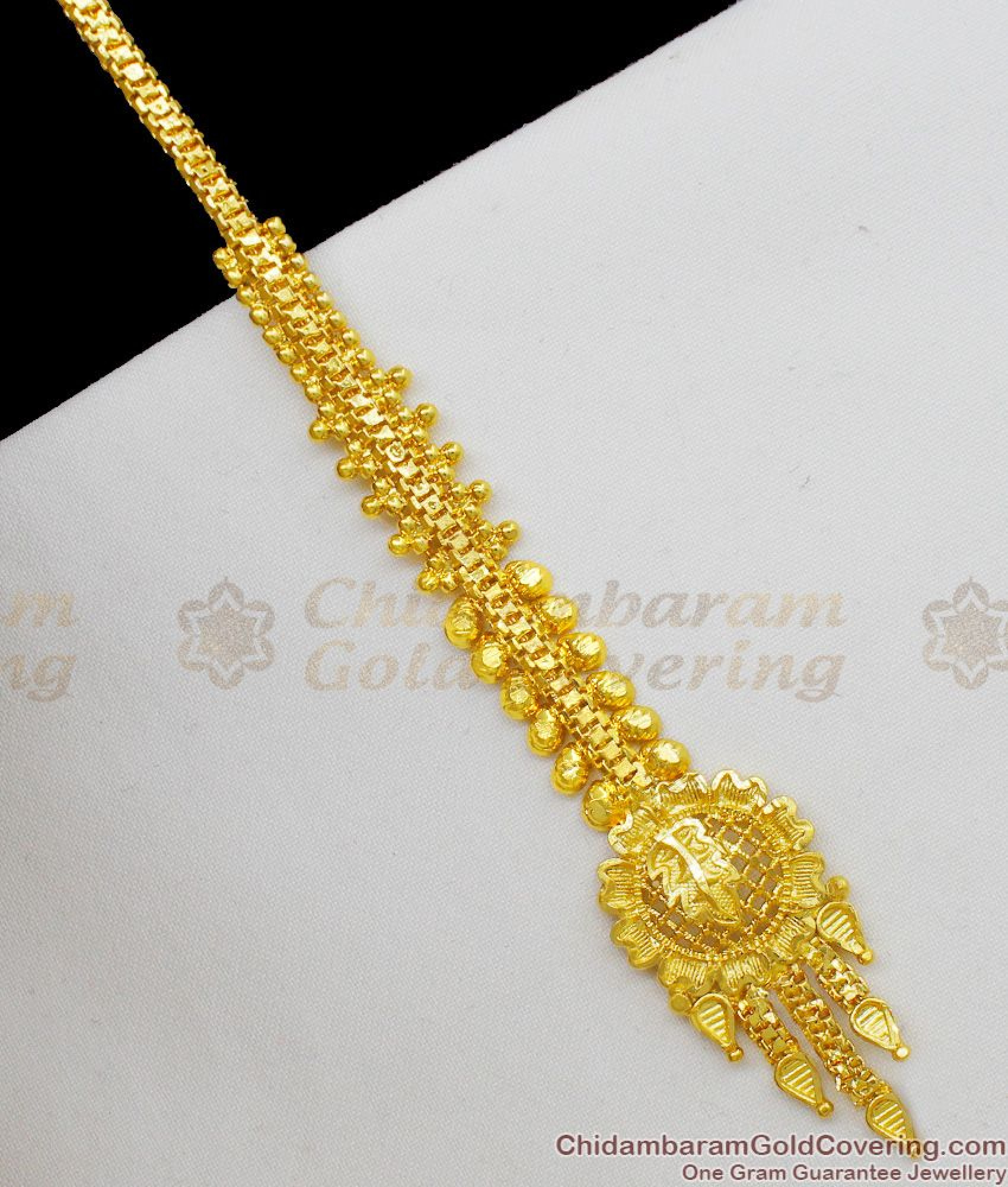 Fancy Leaf Pattern Gold Forming Wedding Collection Nethichutti For ...