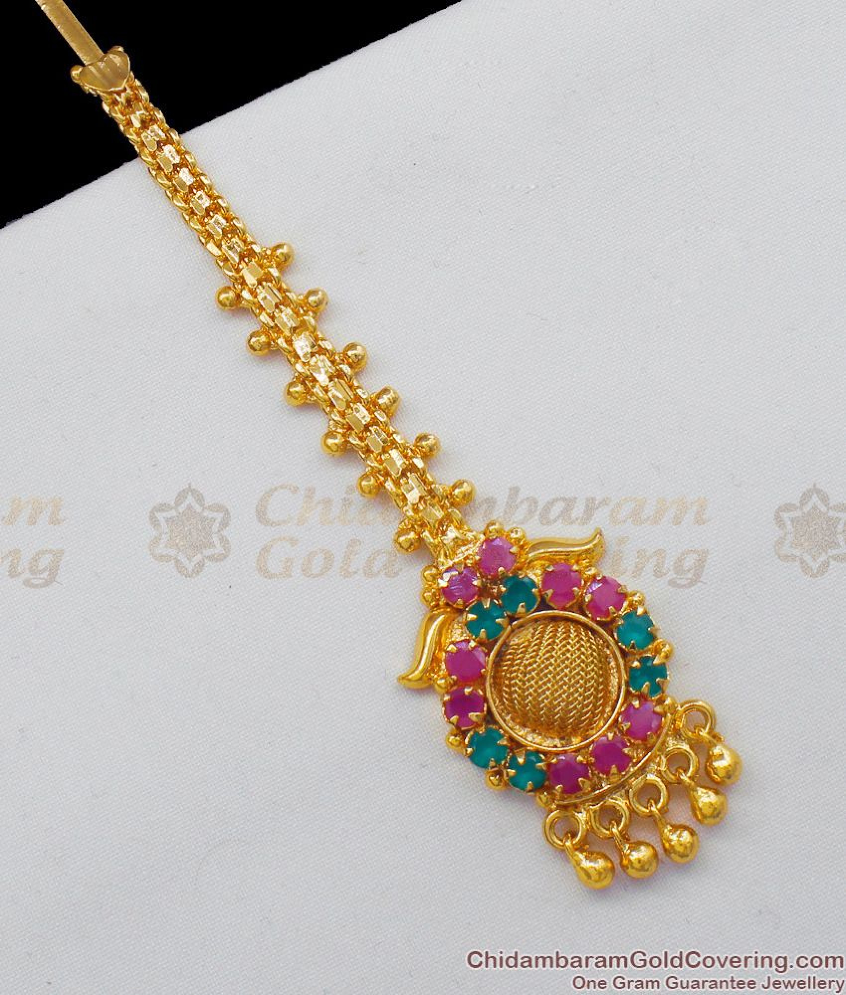 Glorious AD Stone Dollar Design Gold Plated Bridal Mang Patti ...
