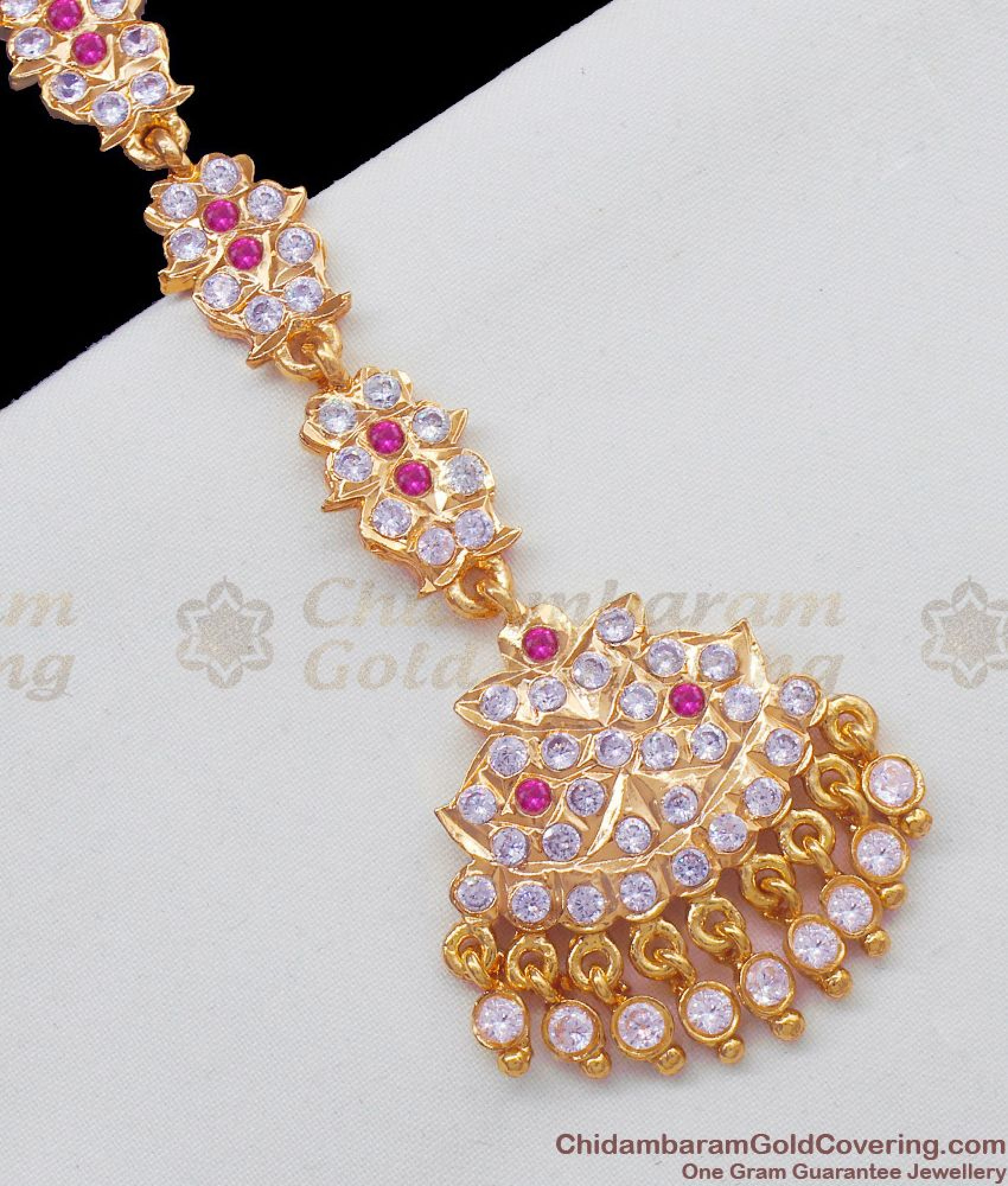 Majestic Gold Multi Stone Five Metal Maang Tikka Hair Ornament Online ...