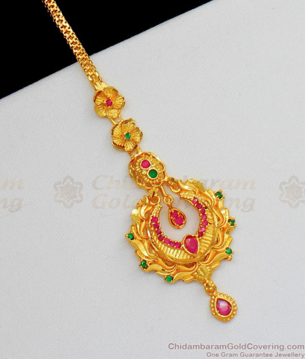 Simple Leaf Design Gold Plated Nethichutti Collection NCHT35