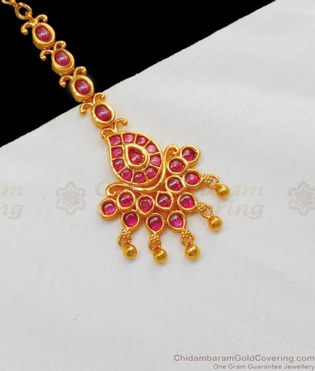 One Gram Gold Plated Plain Nethichutti Hair Ornament NCHT287
