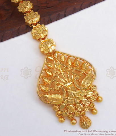 Traditional Gold Plated Nethichutti Floral Design NCHT303