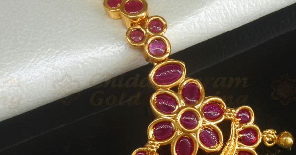 Full Ruby Kemp Stone Gold Plated Nethichutti Shop Online NCHT286