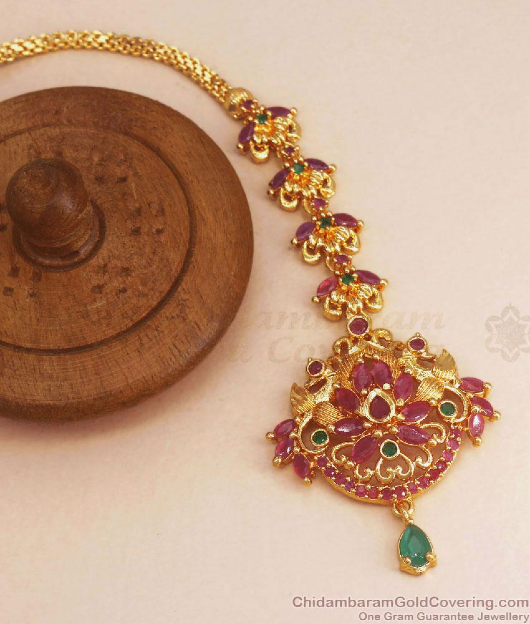 Beautiful Bridal Gold Plated Nethichutti Cz Stone Patterns Shop Online ...