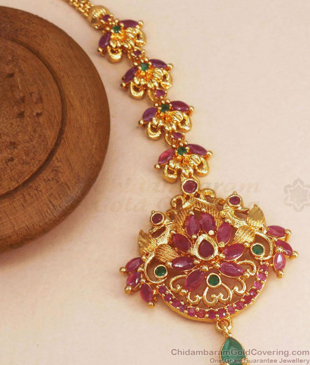 Beautiful Bridal Gold Plated Nethichutti Cz Stone Patterns Shop Online ...