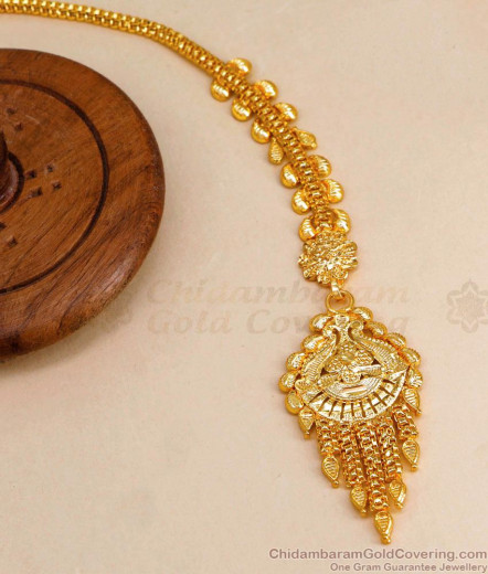 Simple Leaf Design Gold Plated Nethichutti Collection NCHT35