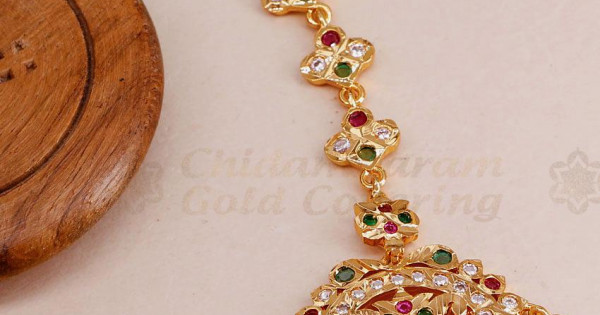 Stylish Maang Tikka Multi Color Stone Design Impon Jewelry NCHT421