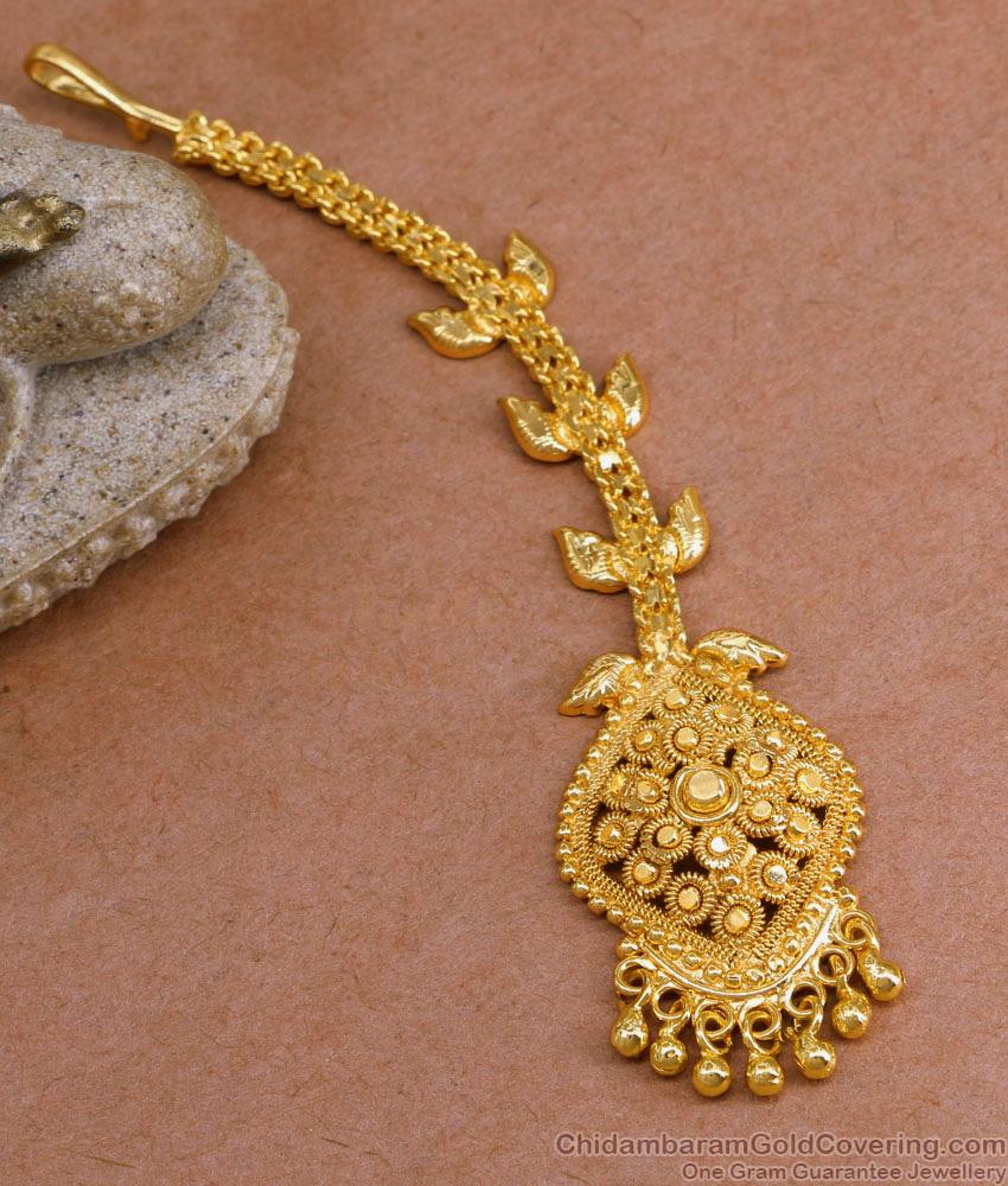 Plain One Gram Gold Nethichutti Design For Women Fashion NCHT423