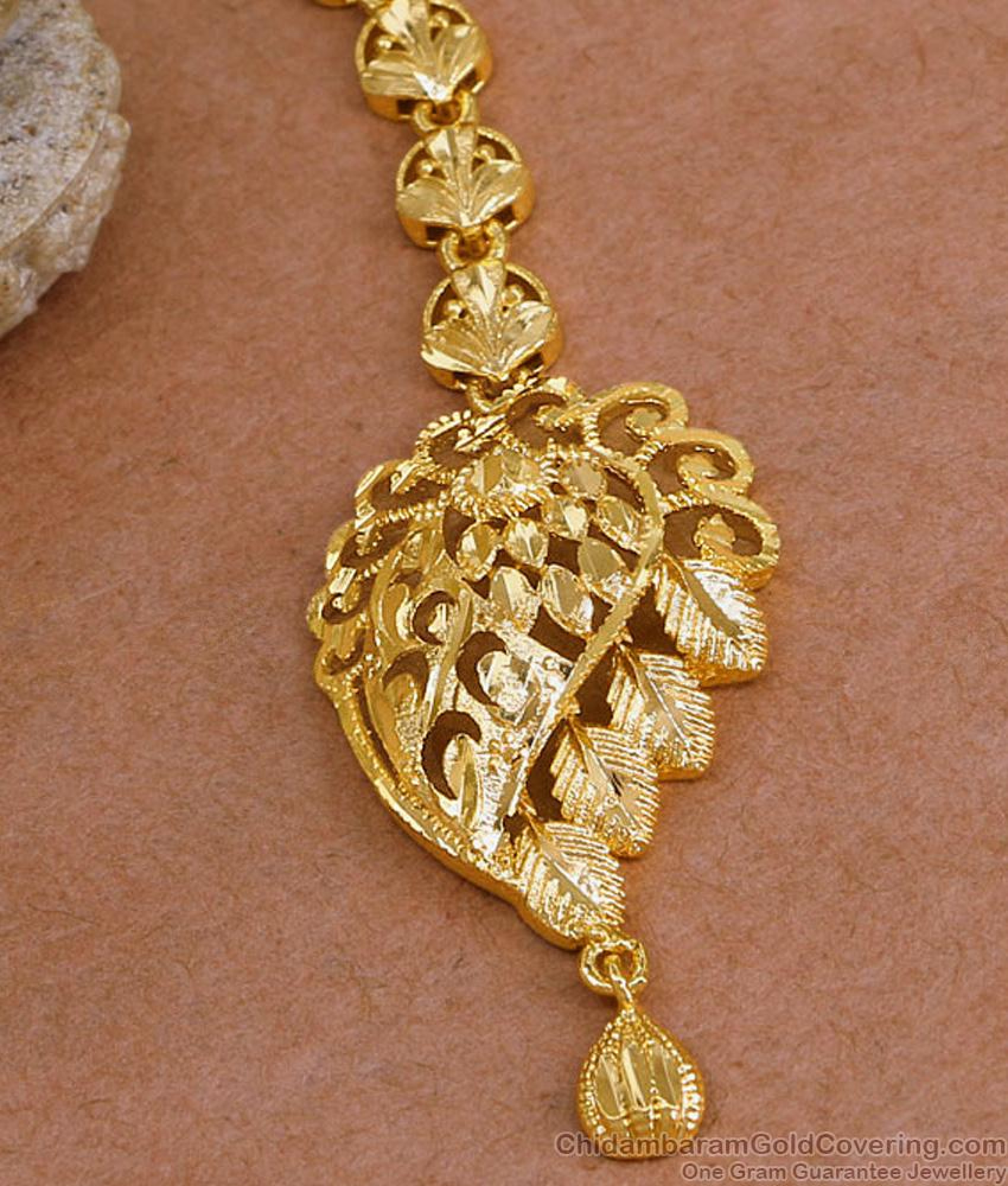 Beautiful Micro Gold Plated Maang Tikka Design Without Stones NCHT433