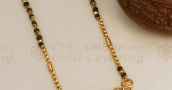 Traditional Single Line Mangalsutra Pendant Chain Gold Plated Jewelry ...