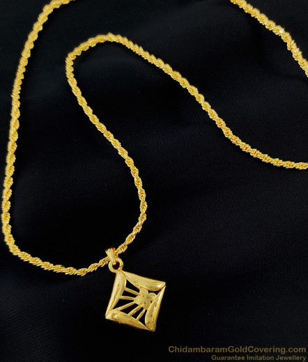 Semi Precious Diamond Pendant Collections For Daily Wear Short Chain ...
