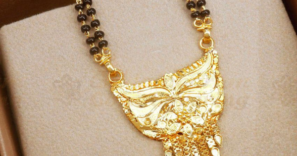 Double Line Gold Plated Mangalsutra Pendant Chain Shop Online SMDR2079
