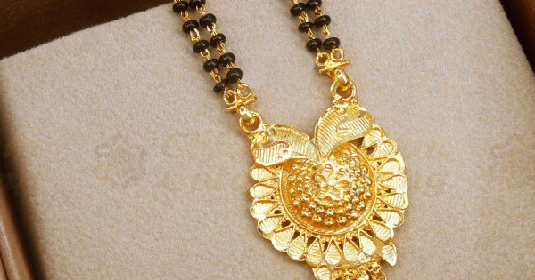 1 Gram Gold Mangalsutra Double Line Collections Traditional Wear SMDR2082