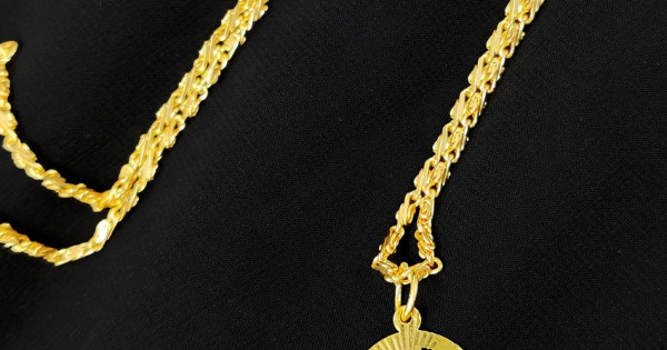 24kt Gold Plated Tamil OM Dollar for Girls and Boys