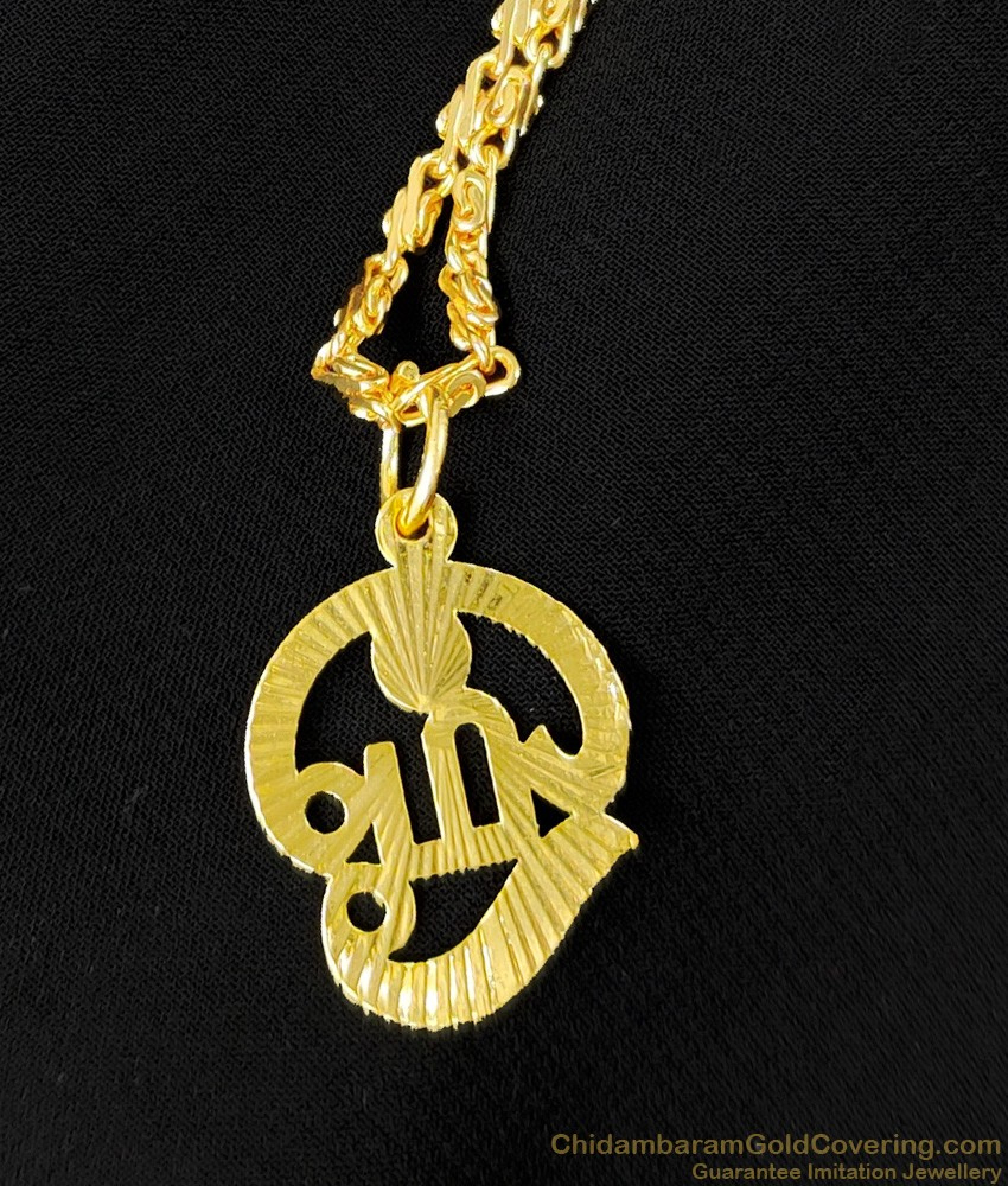 24kt Gold Plated Tamil OM Dollar for Girls and Boys