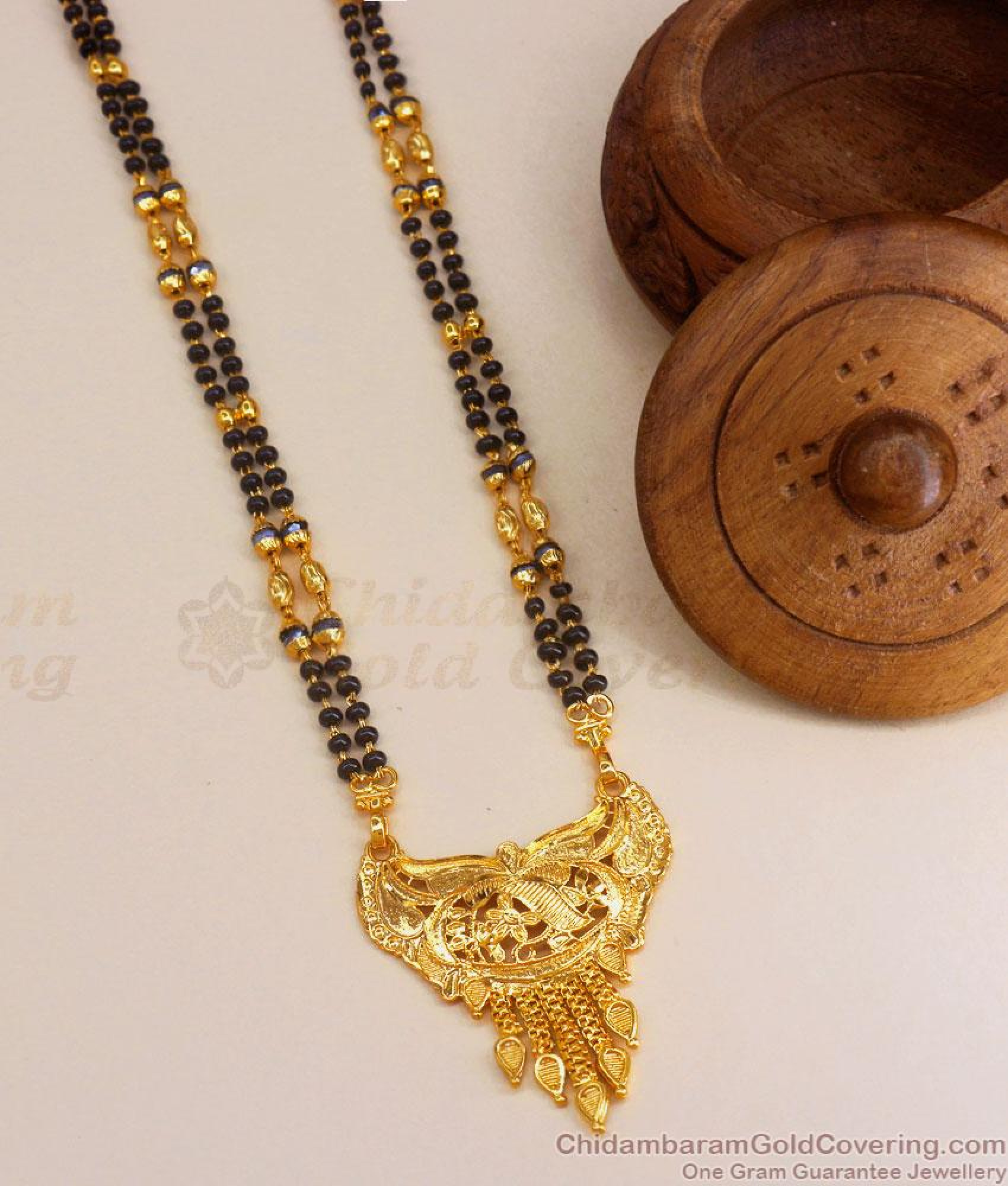 Traditional One Gram Gold Mangalsutra Short Double Line Chain Designs ...