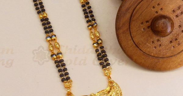 Traditional One Gram Gold Mangalsutra Short Double Line Chain Designs ...