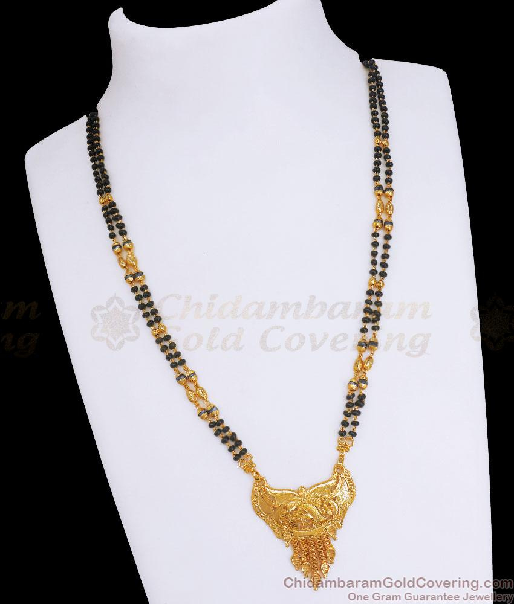 Traditional One Gram Gold Mangalsutra Short Double Line Chain Designs ...