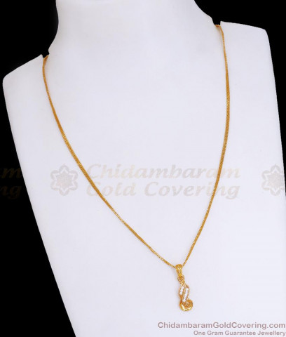 Stylish Pink Stone Gold Plated Small Pendant Chain Oval Designs SMDR2098