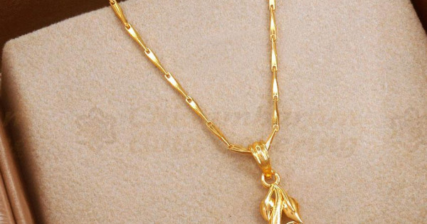 Stylish Light Weight Gold Pendant Chain Daily Use SMDR2165