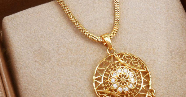 Pure Gold Tone Dollar Short Chain Collections SMDR2177