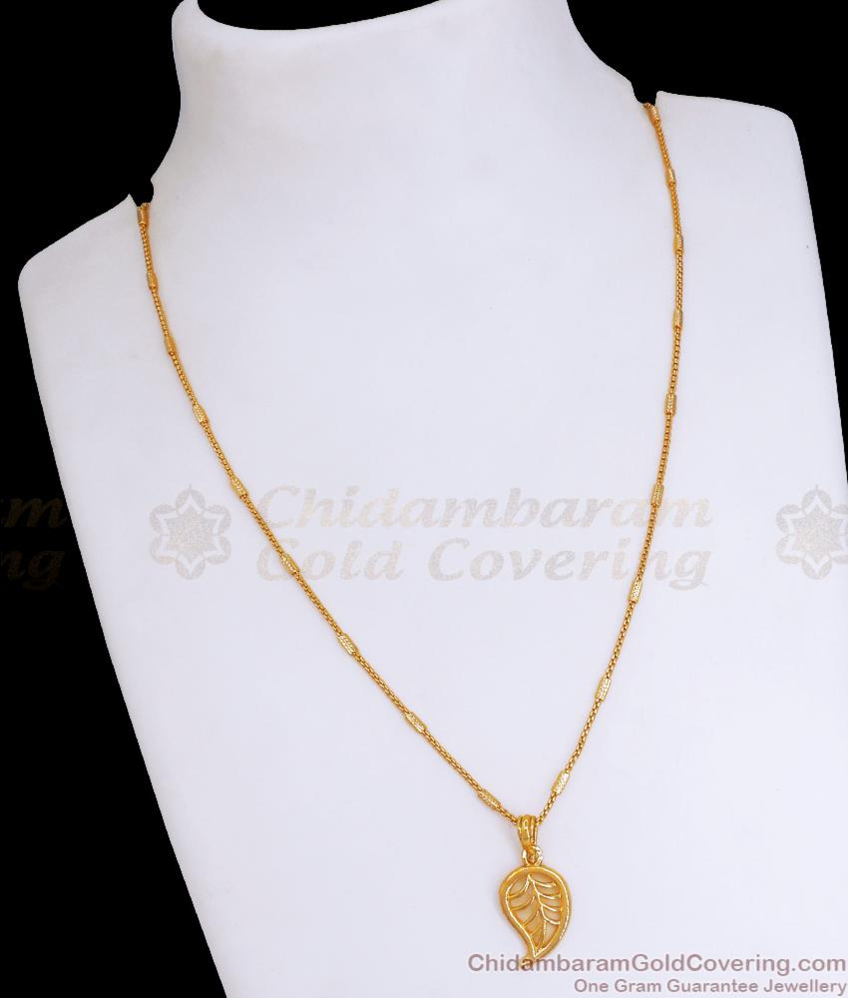 Plain Leaf Design Gold Imitation Dollar Chains SMDR2182