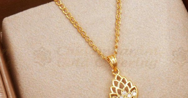 Beautiful White Stone Gold Pendants With Chains SMDR2184