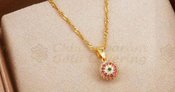 Latest Stone Pendant Gold Chain Designs SMDR2190