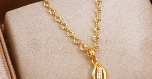 Office Wear Gold Plated Pendant Chain Designs SMDR2215