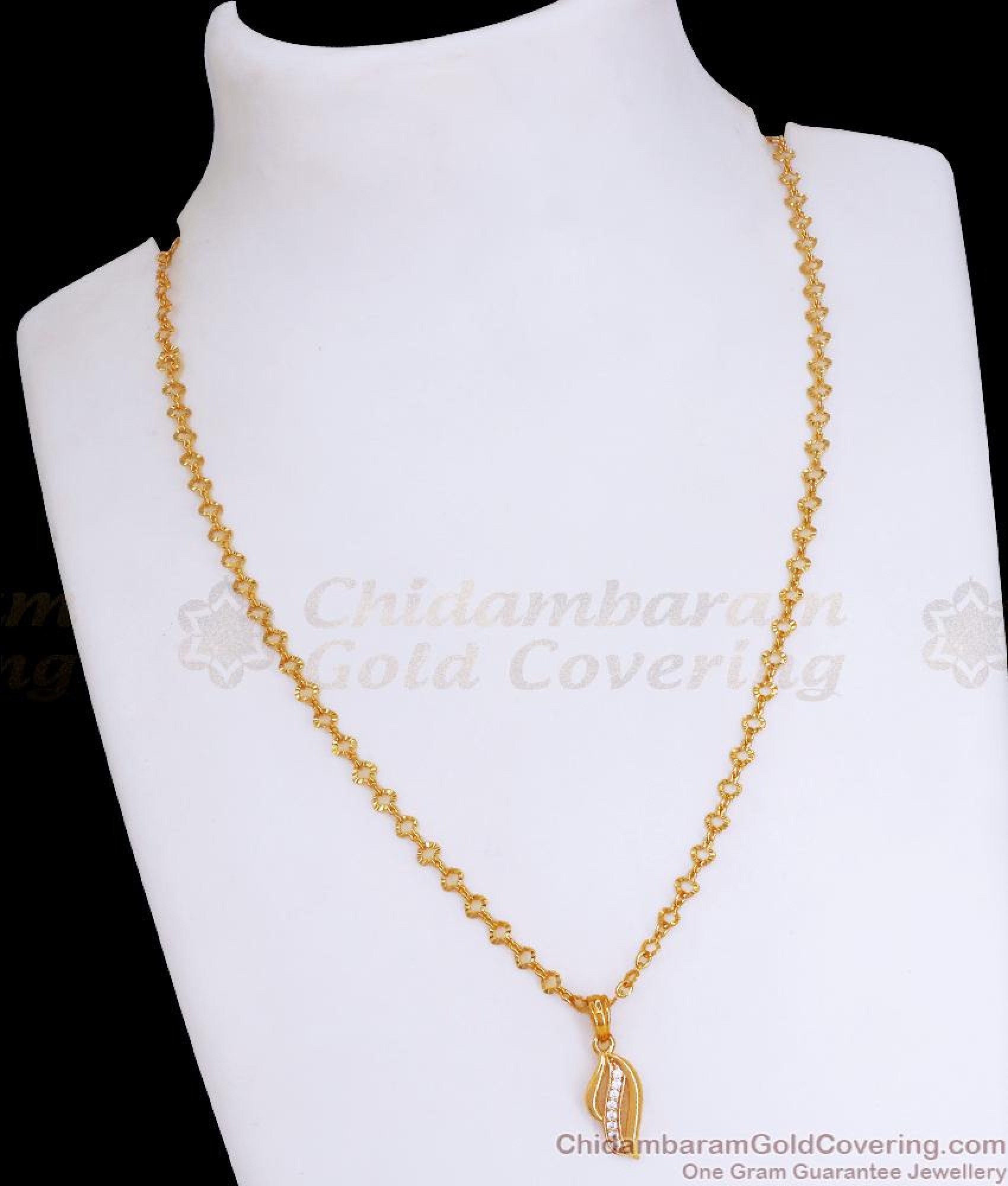 Office Wear Gold Plated Pendant Chain Designs SMDR2215