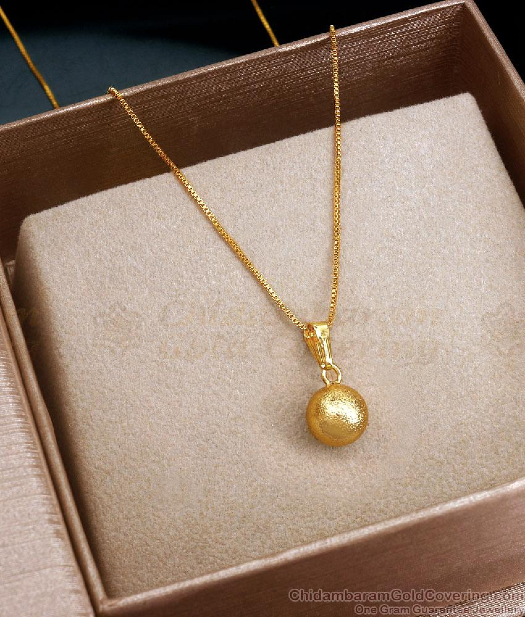 Simple Look Plain Ball Pendant Gold Chain Designs SMDR2273