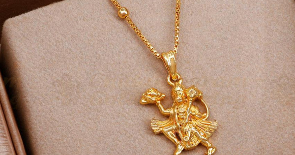 Traditional Hanuman Pendant Short Chain For Men SMDR2310